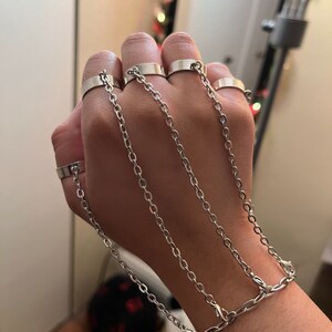 Handmade Five Finger Chain Rings Adjustable Cross Chain | Etsy