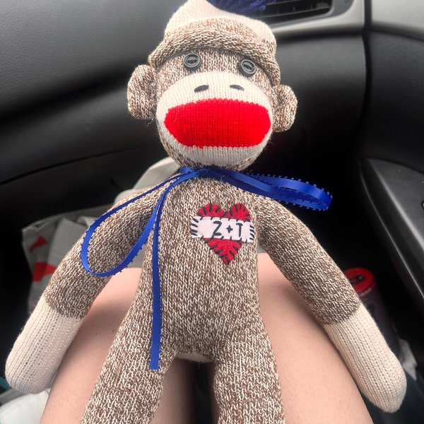Sock Monkey Personalized Customized 16 Inch Gift - Etsy