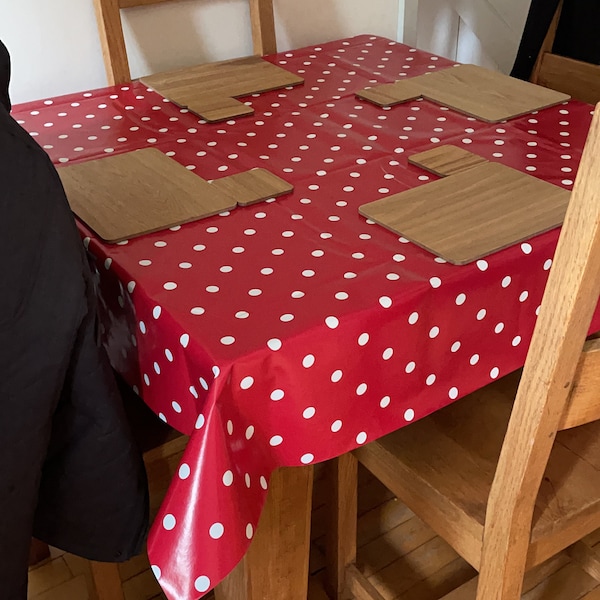 Red Polka Dot Spot PVC Vinyl Wipe Clean Tablecloth - ALL SIZES - Etsy
