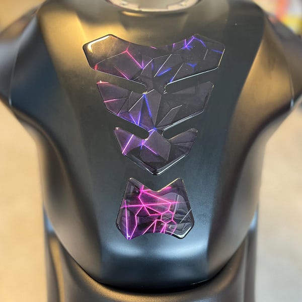 Abstract Neon Universal 3D Tank Pad Sticker Decal for Motorcycle Trike ...