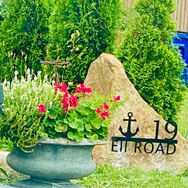 Custom Metal Address Sign for Rock Personalized Landscape Custom ...