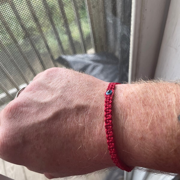 Half Thin Blue Line and Half Red Line Bracelet, Half Blue Line and Half ...