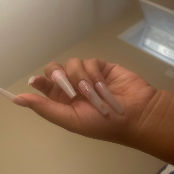 Baby Ombre Extra Long Press on Nails - Etsy
