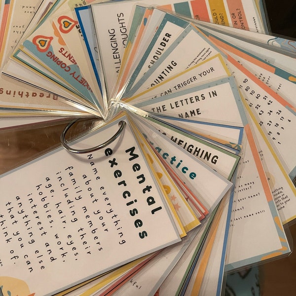 Guided Mindfulness Cards, Scripted Meditation Handouts, Therapy Office ...