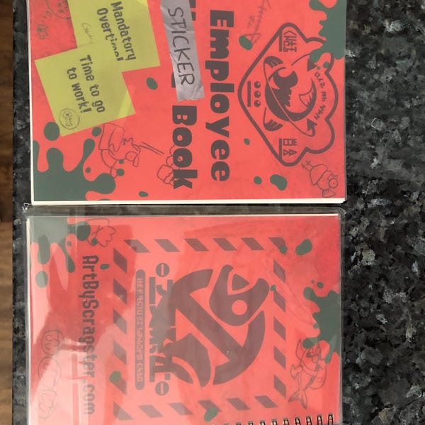 Splatoon Grizzco Salmon Run Employee Reusable Sticker Book - Etsy