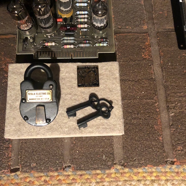 Nikola Tesla Electric Co 1887 New York Antique Lock Cast Iron Solid ...