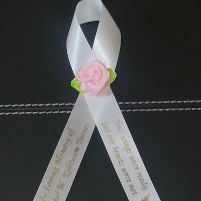 Personalized Memorial Ribbons With Pins for Funeral or Celebration of ...