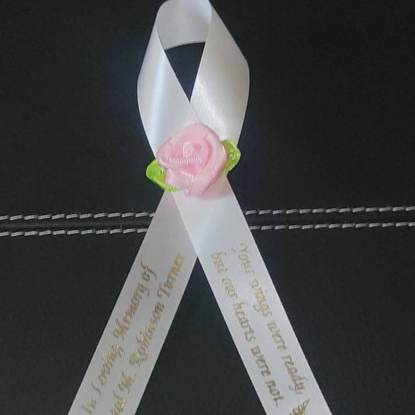 Personalized Memorial Ribbons With Pins for Funeral or Celebration of ...