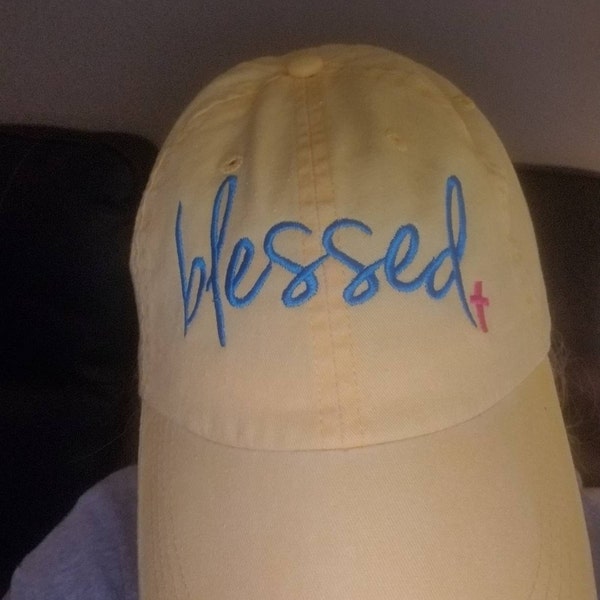 Baseball Hat Cap Embroidery Design, Blessed Machine Embroidery Design ...