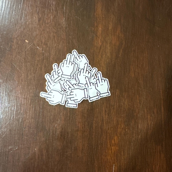 1-1000pc Mini "middle Finger" Vinyl Tiny Stickers - Etsy