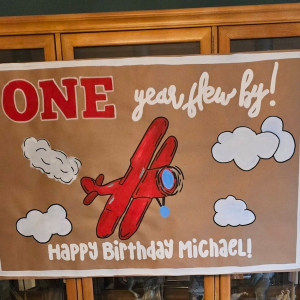 Hand Painted Custom Party Banner, Birthday Decor, Hand Painted Craft ...