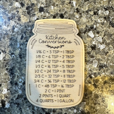 Mason Jar Magnet SVG Kitchen Conversions Magnet SVG Glowforge Mason Jar ...