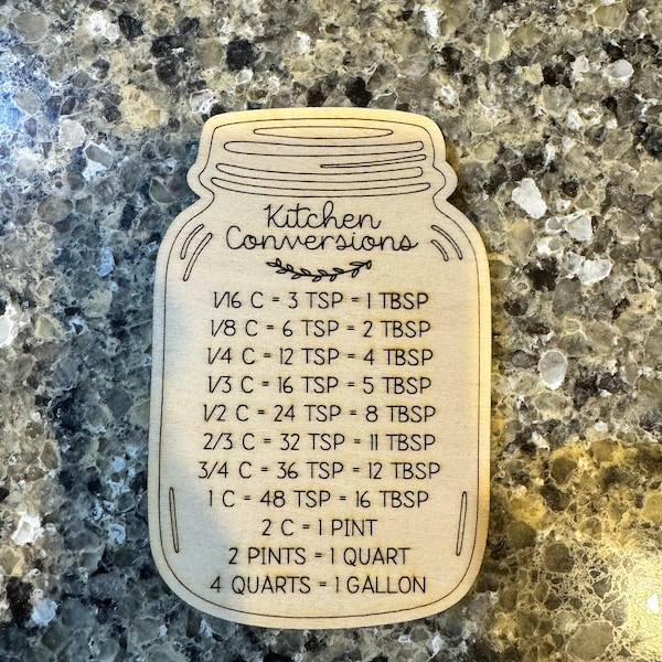 Mason Jar Magnet SVG Kitchen Conversions Magnet SVG Glowforge Mason Jar ...