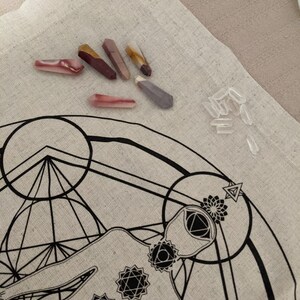 Energy Healing Metatron Grid Cloth Linen Cloth Distance Healing Reiki ...