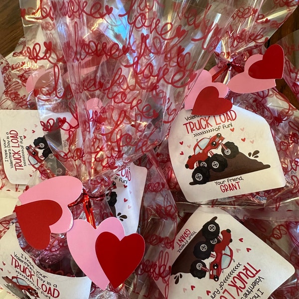 Monster Truck Valentine Stickers, Truck Load Valentines Exchange Cards ...