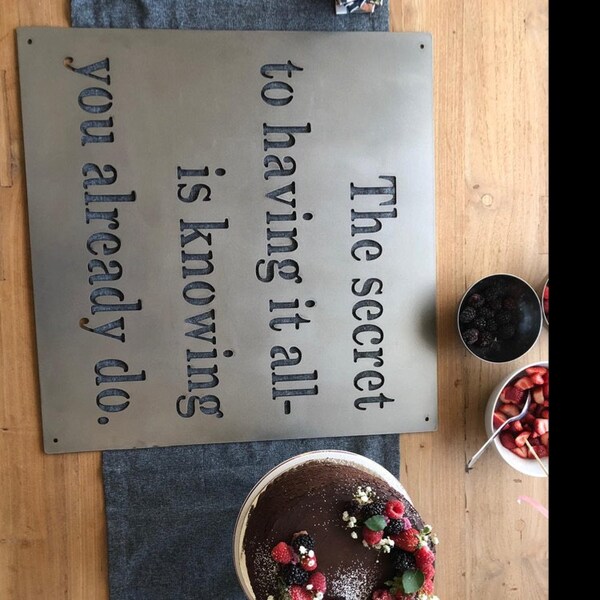 Custom Metal Quote Sign and Sayings, Inspirational Personalized Sign ...