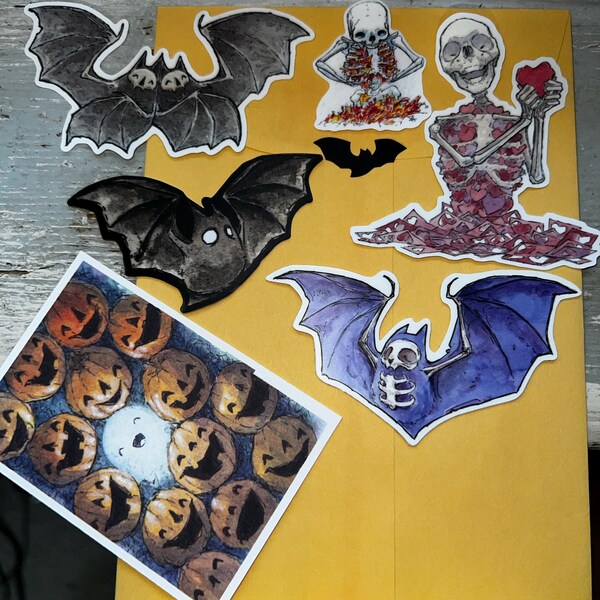 Creepmas Bat Sticker – Snowy Bones – Cute Bat Water Bottle Sticker ...
