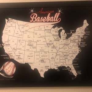 Personalized Baseball Stadium Map: Baseball Park Push Pin Map Baseball ...