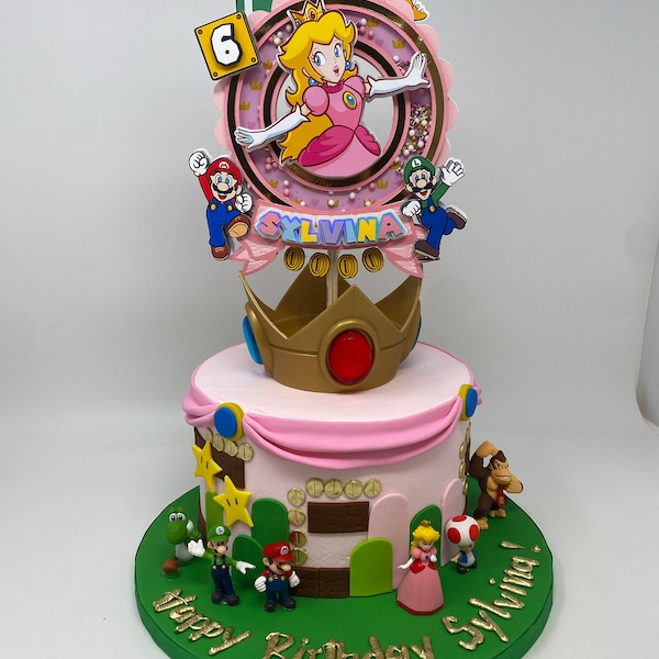 Peach Cake Topper, Mario Princess Cake Topper - Etsy