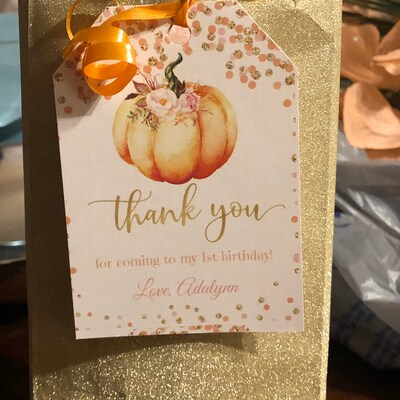 EDITABLE Pumpkin Favor Tags, Thank You Tags, Gift Tags, Baby Shower ...