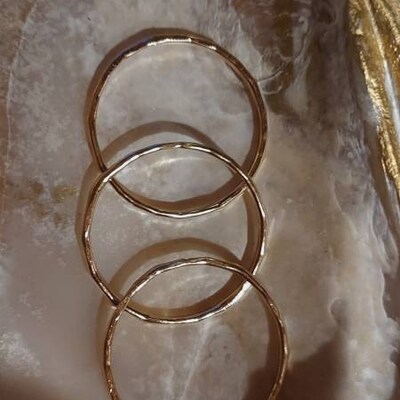 14K Gold Filled Stacking Rings // Set of 3 Simple 14K Gold Filled ...