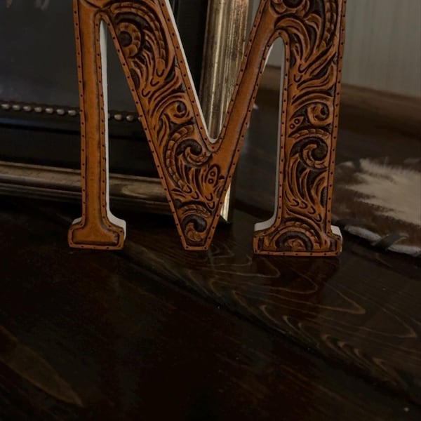 Custom Tooled Leather Wedding Cake Topper – Personalized Initials - Etsy
