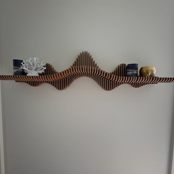 Floating Shelves Wave Decor Parametric Wall Piece - Parametric Floating ...