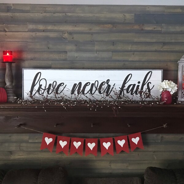 Valentines Day Decor, Heart Banner, Heart Bunting, Heart Garland ...