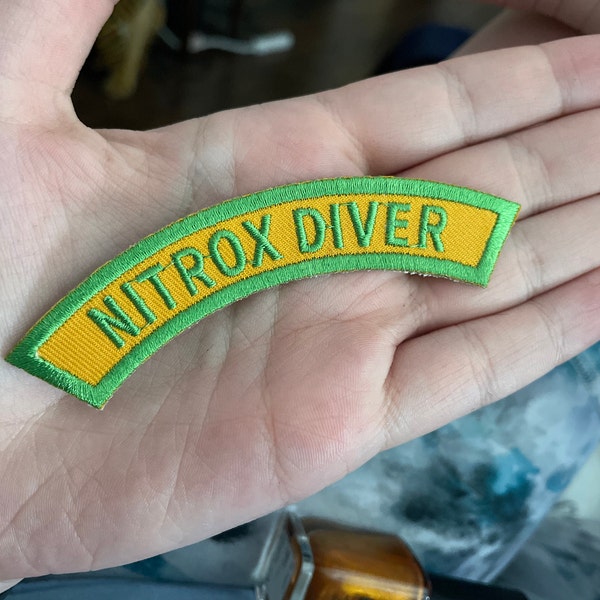NITROX DIVER Certification Chevron PATCH Scuba Diving Experience Iron-on Embroidered Applique ...