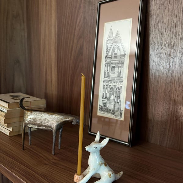 Ceramic Rabbit Candle Holder: Handmade Whimsical Cake Topper - Etsy