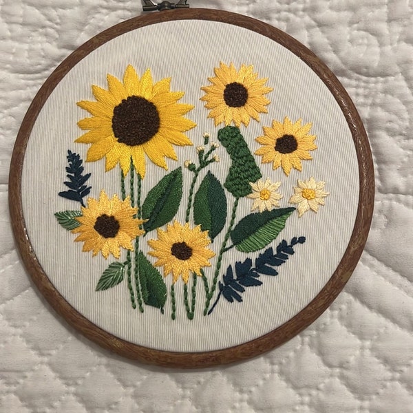 Wildflower Field Embroidery Pattern, Hand Embroidery Pattern ...