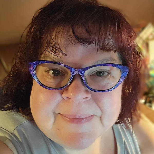 Purple Opaque Stained Glass Acrylic Eyewear Toppers for Interchangeable ...