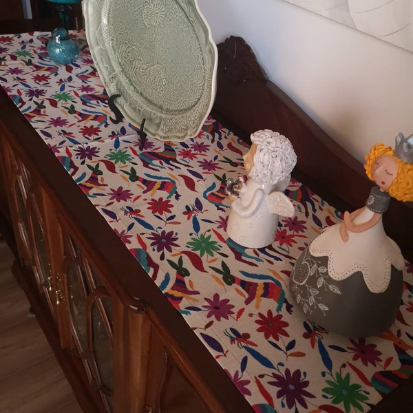 Colorful Mexican Otomi Print Table Runner: Folk Art Dining Decor - Etsy
