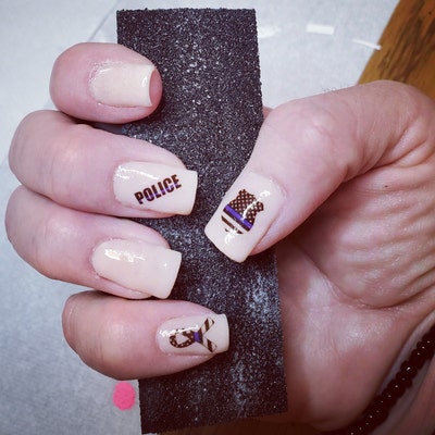 General Nail Decals thin Blue Line Police Nail Art Decals - Etsy