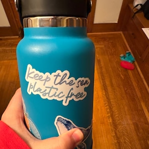 Sea Turtle With Flowers Clear Vinyl Sticker Ocean Stickers Surf Sticker ...