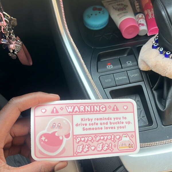 Affirmation Cute Car Warning Sticker | Car Decal, Airbag Label, Pink ...