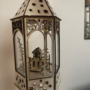 Wall-mounted House With Lighting Laser Cut File. House Decorations ...