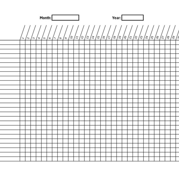 Printable Tracking Spreadsheet – PDF, Excel & Google Sheets | 12-month ...