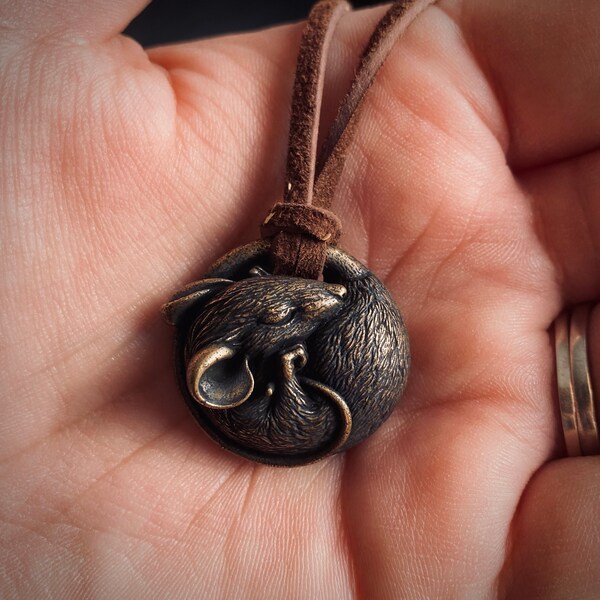 Bronze Miniature Sleeping Mouse Brass Animal Sculpture Mouse ...