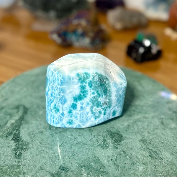 Set of 4 | 75g Translucent Larimar Crystal, High Quality Larimar Stone ...