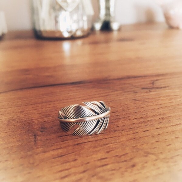 925 Sterling Silver Feather Ring - Native American Ring in Silver - Etsy