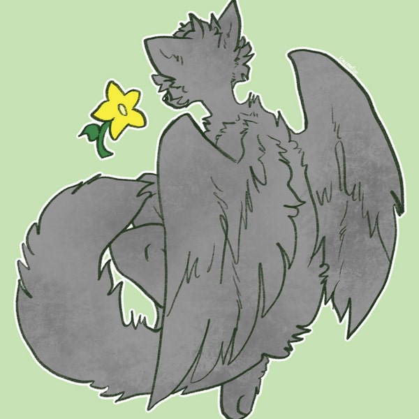 Furry Fursona Complex Reference Ref Sheet Base Png And Psd Lineart And Color Layers Read
