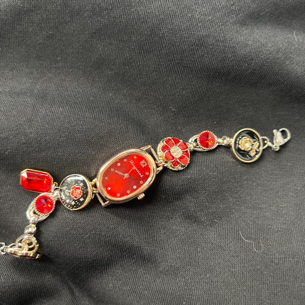 Vintage Design Charm Watch Bracelet | Unique Button Bead Bracelets ...