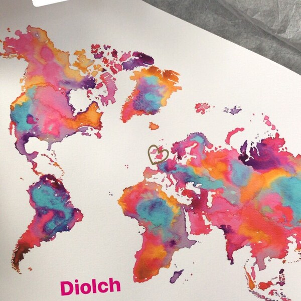 LARGE Custom Maps - Choice of 9 Maps Personalised by Niki Pilkington ...