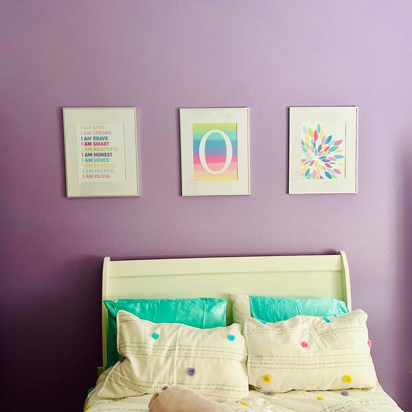 Colorful Girls Room Decor, Tween Girl Bedroom Art, Colorful Heart Art ...