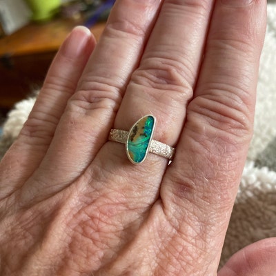 Ocean Custom Peruvian Opal Ring or Pendant in 925 Sterling - Etsy