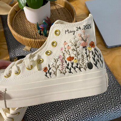 Custom Embroidered Converse High Tops/ Custom Converse Chuck Taylor ...