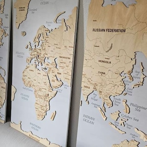 World Map Push Pin Wall Art With FREE Pins, Cork World Map Board ...