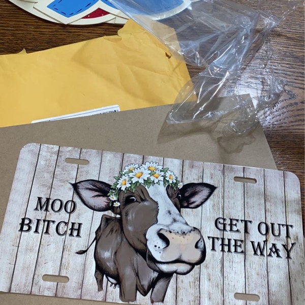 Cow License Plate, Personalized License Plate, Front License Plate ...