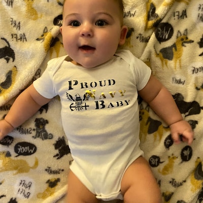 Proud Navy Baby Onesie® Navy Baby, Military Outfit, Daddy is My Hero ...